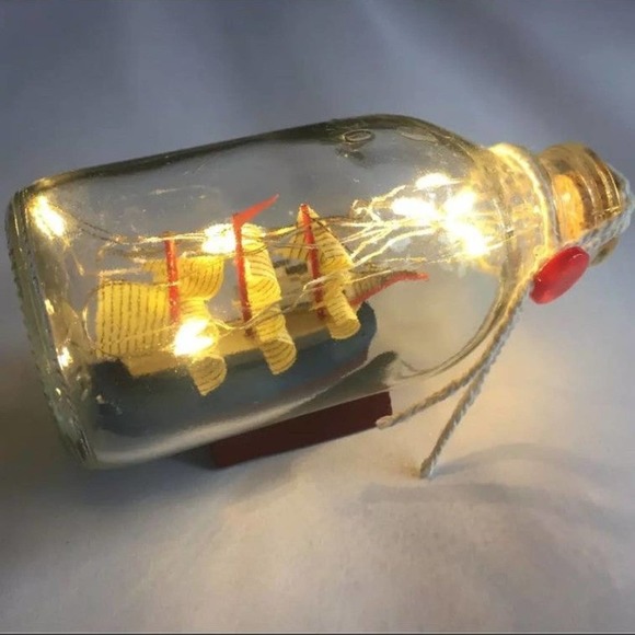 unknown | Art | Mini Light Up Ship In A Bottle Decor Decoration Mantle ...